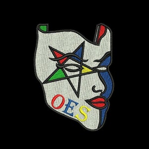 Eastern Star OES Mask 5sizes Digitized Filled Machine Embroidery Design ...