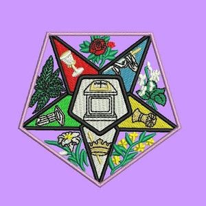 OES Eastern Star 5sizes Digitized Filled Machine Embroidery Design ...