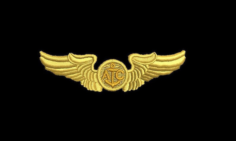 AC Pilot Wings Digitized filled Machine Embroidery Design | Etsy