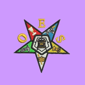 Eastern Star OES 4sizes Digitized Filled Machine Embroidery Design ...