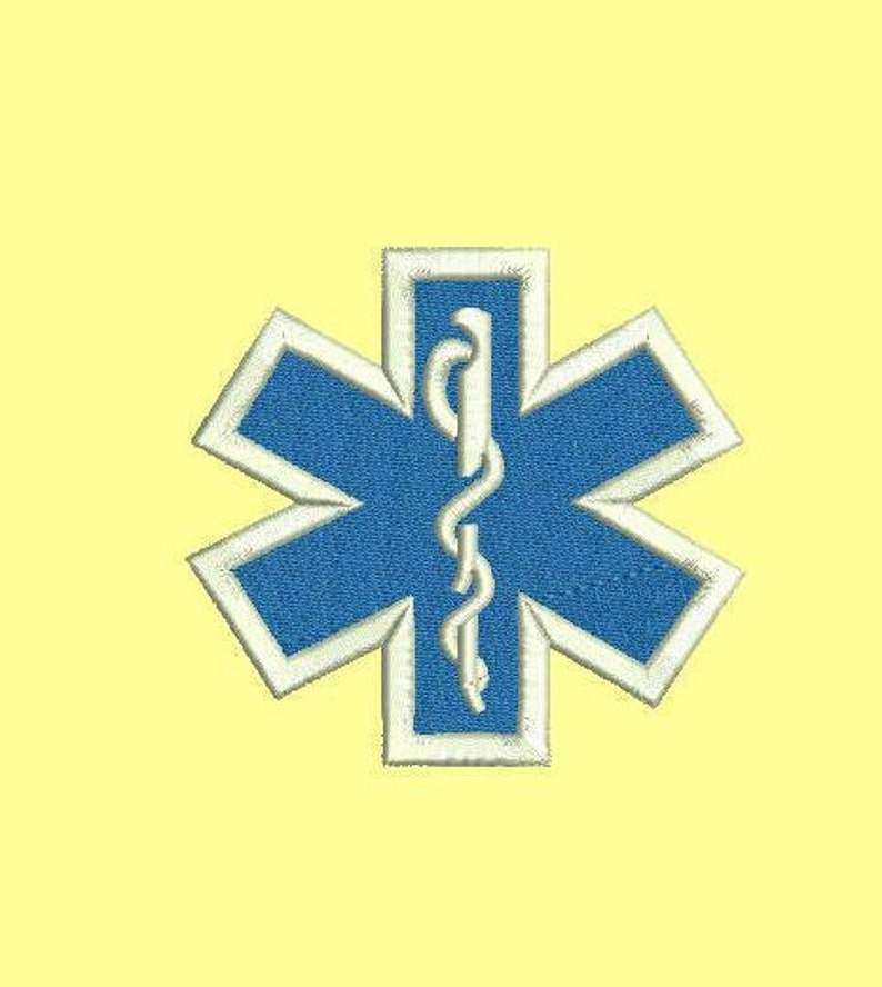 EMS Star of Life 5sizes Digitized Filled Machine Embroidery Designs ...