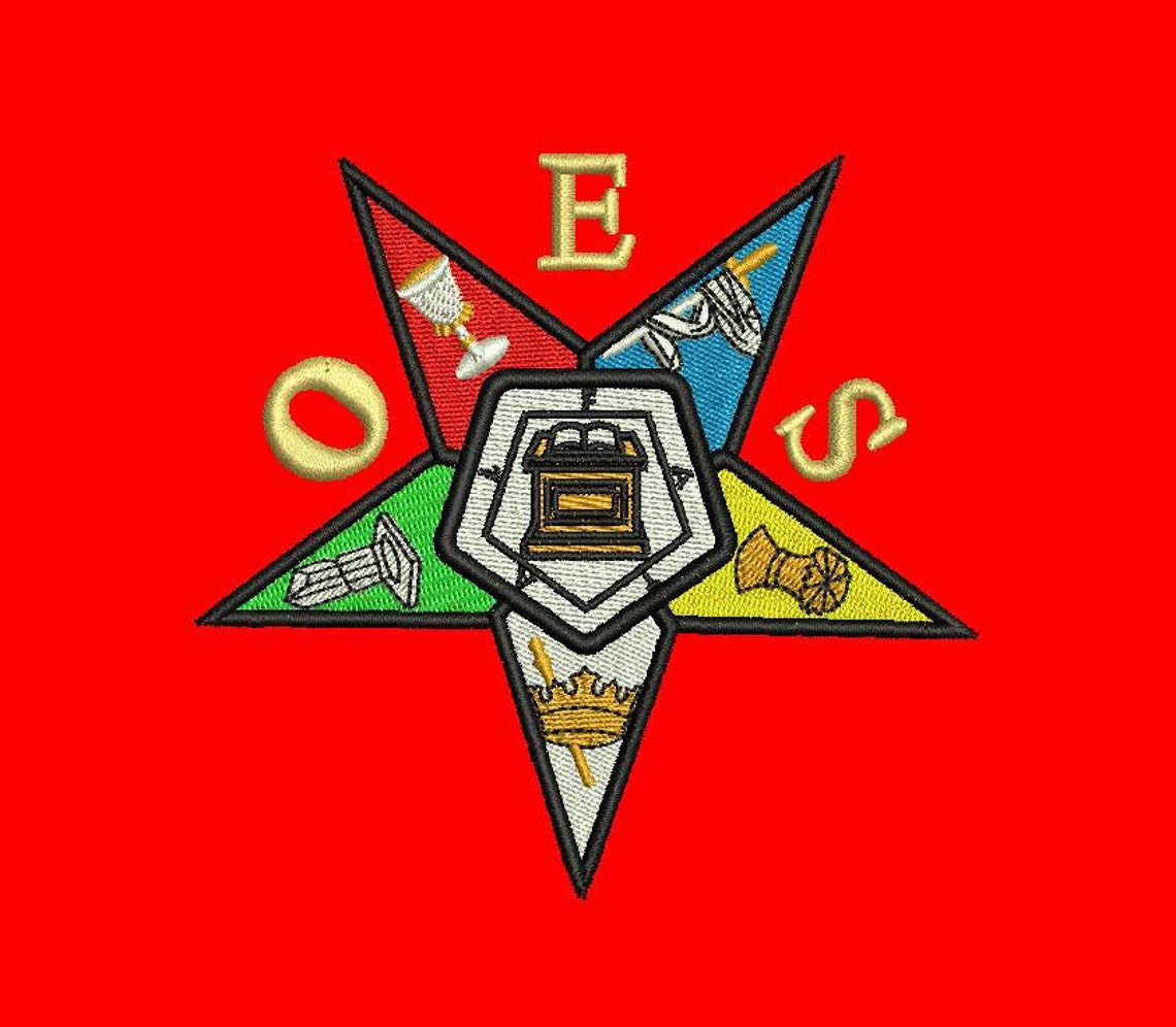 Eastern Star OES 4sizes Digitized Filled Machine Embroidery Design ...