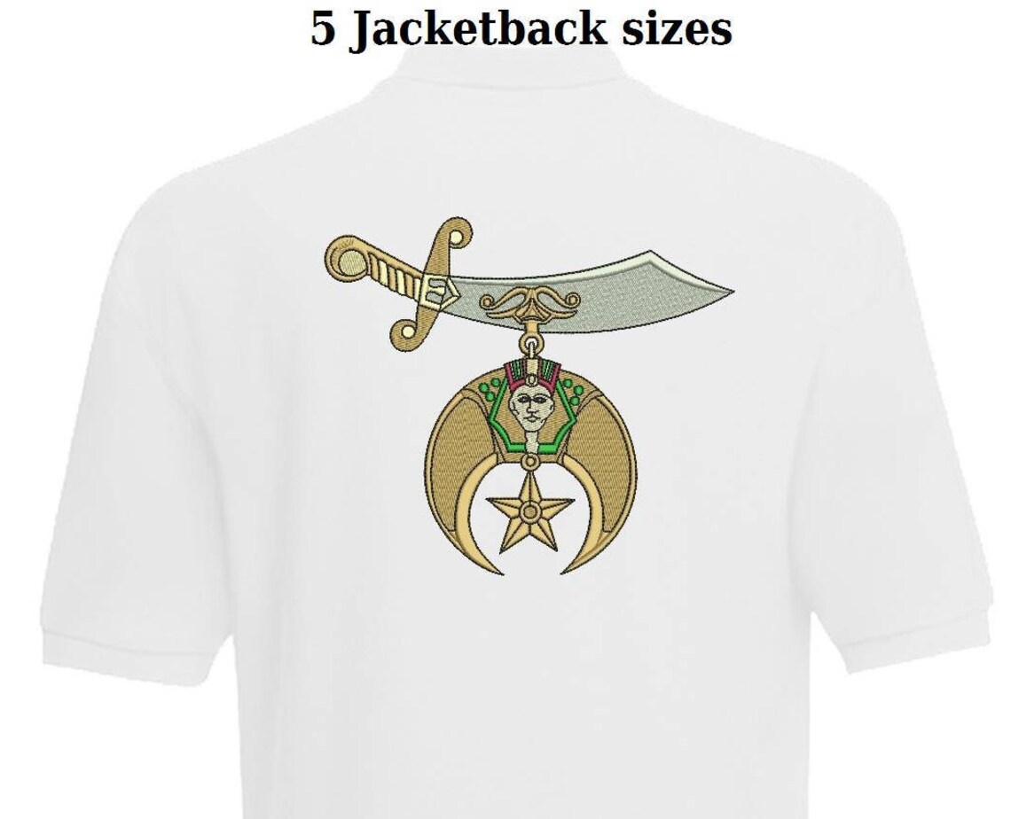 Shriner emblem Jacketback sizes Digitized filled Machine | Etsy