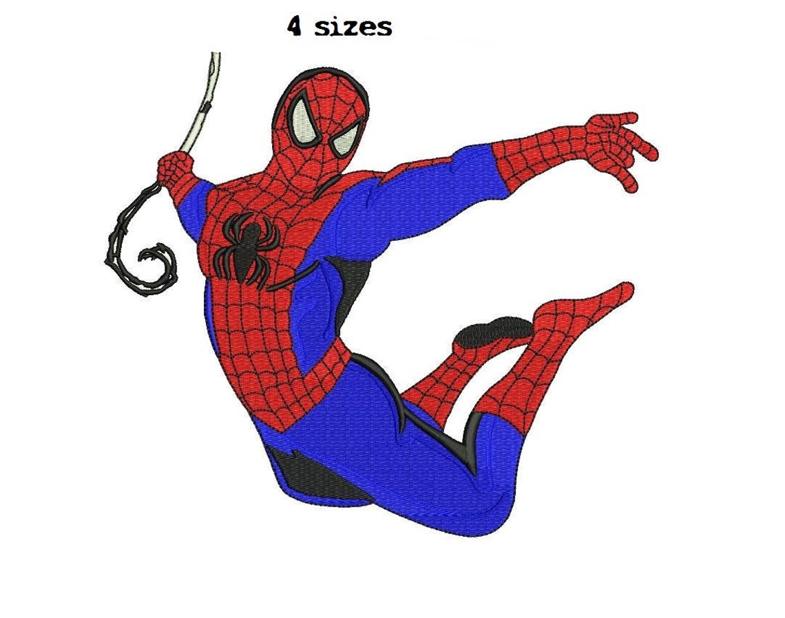 Spiderman 4sizes Digitized Filled Machine Embroidery Design Digital ...