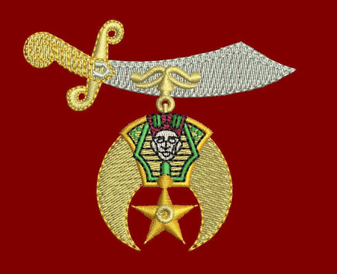 Shriner Emblem 4x4 Hoop Digitized Filled Machine Embroidery Design ...