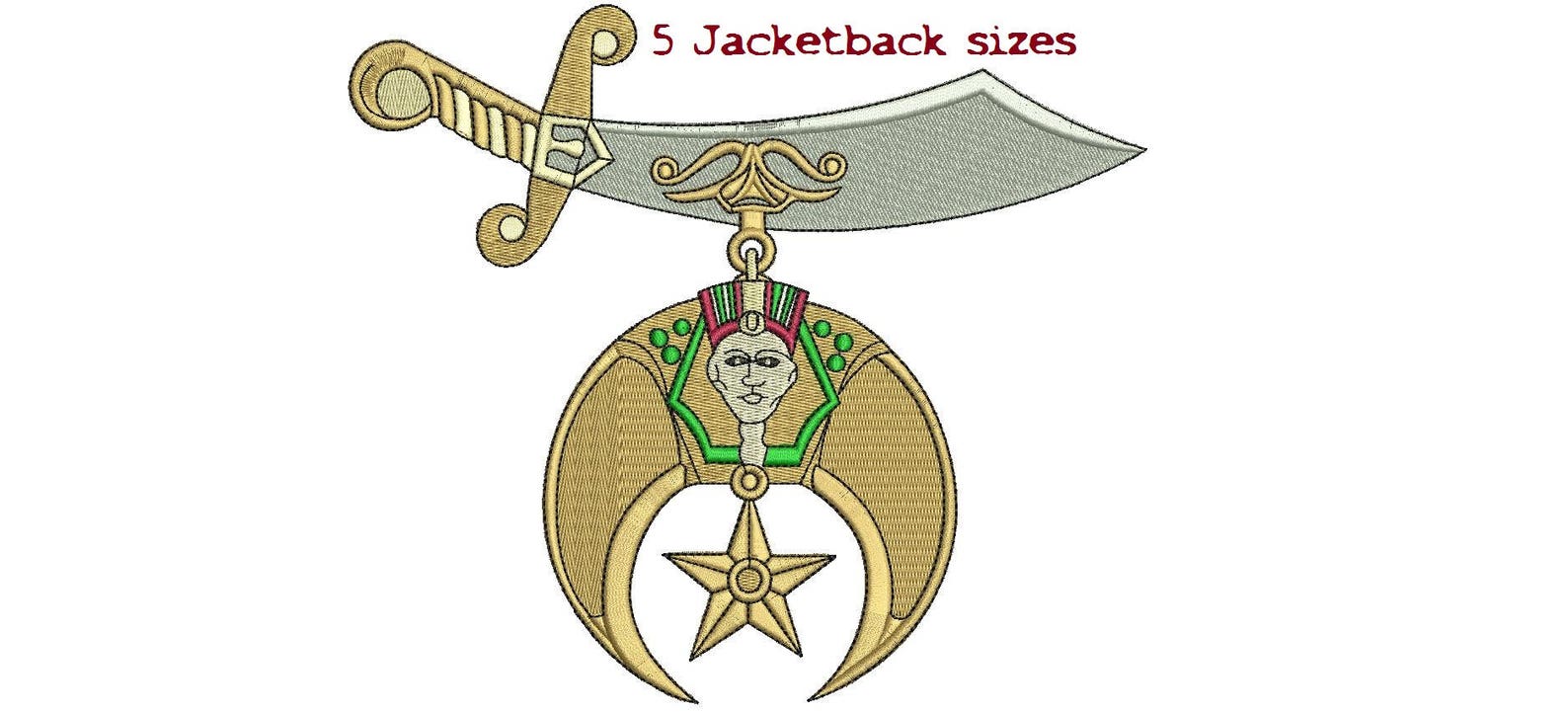 Shriner Emblem Jacketback Sizes Digitized Filled Machine - Etsy