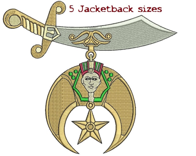 Shriner Emblem Jacketback Sizes Digitized Filled Machine - Etsy