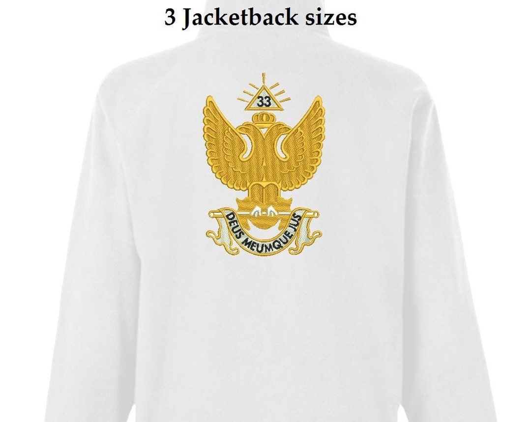 Scottish Rite 33rd Jacketback Sizes Digitized Filled Machine Embroidery ...