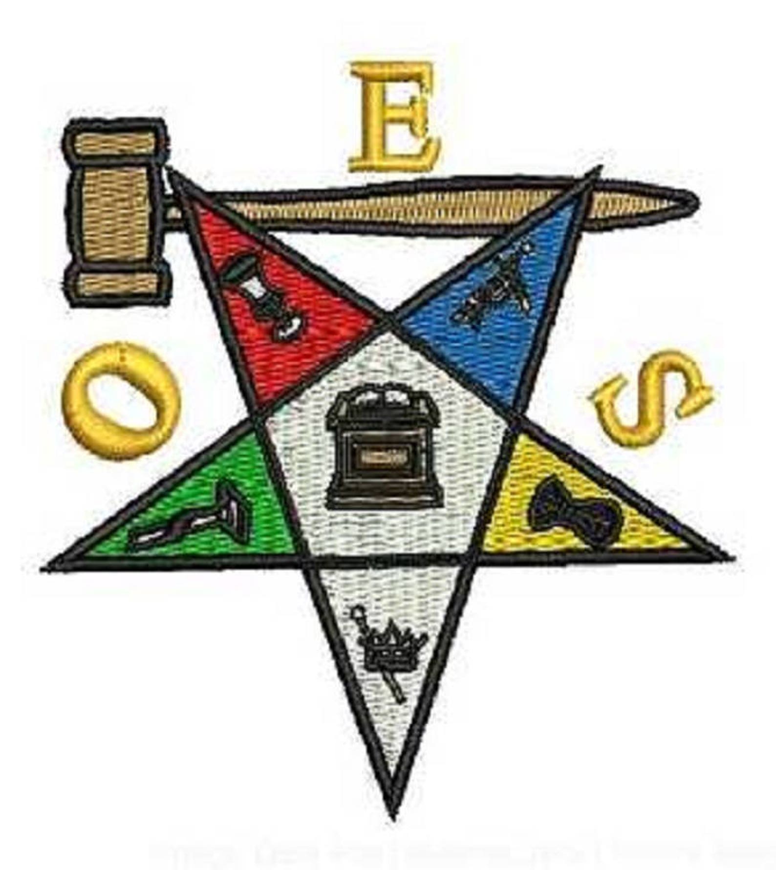 OES Eastern Star 2 Digitized Filled Machine Embroidery Design Digital ...