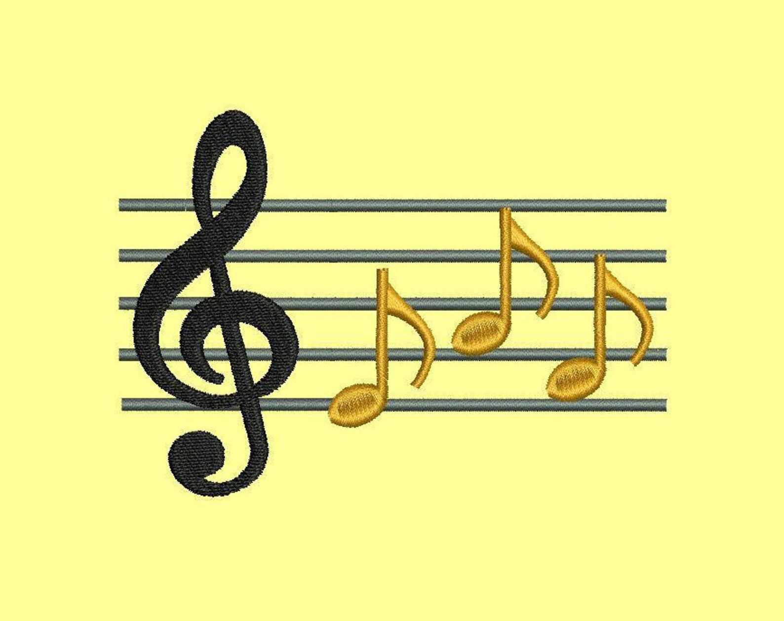 Music Notes 5 Sizes Digitized Filled Machine Embroidery Design Digital ...