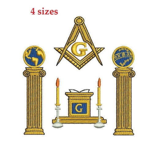 Masonic Compass 5sizes Digitized Filled Machine Embroidery - Etsy