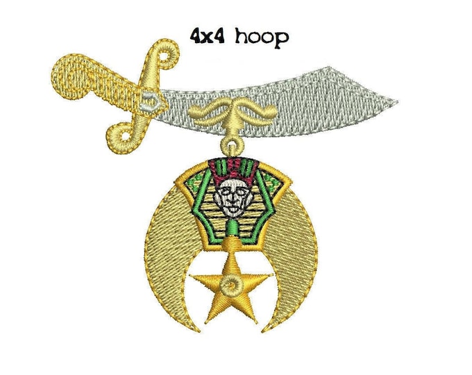 Shrine Emblem With Pharaoh Face Digital Machine Embroidery Design 5x6 ...