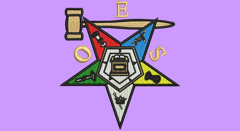 OES Past Matron Eastern Star 3sizes Digitized Filled Machine Embroidery ...