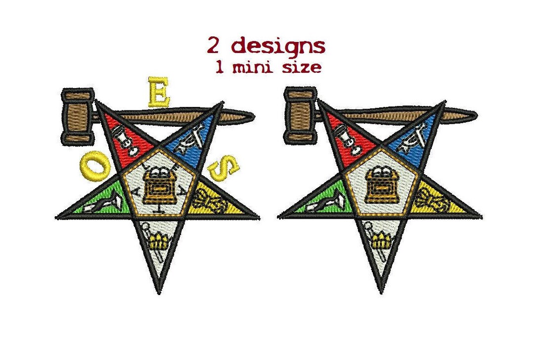 2 Designs: OES Past Matron Digitized Filled Machine Embroidery Design ...