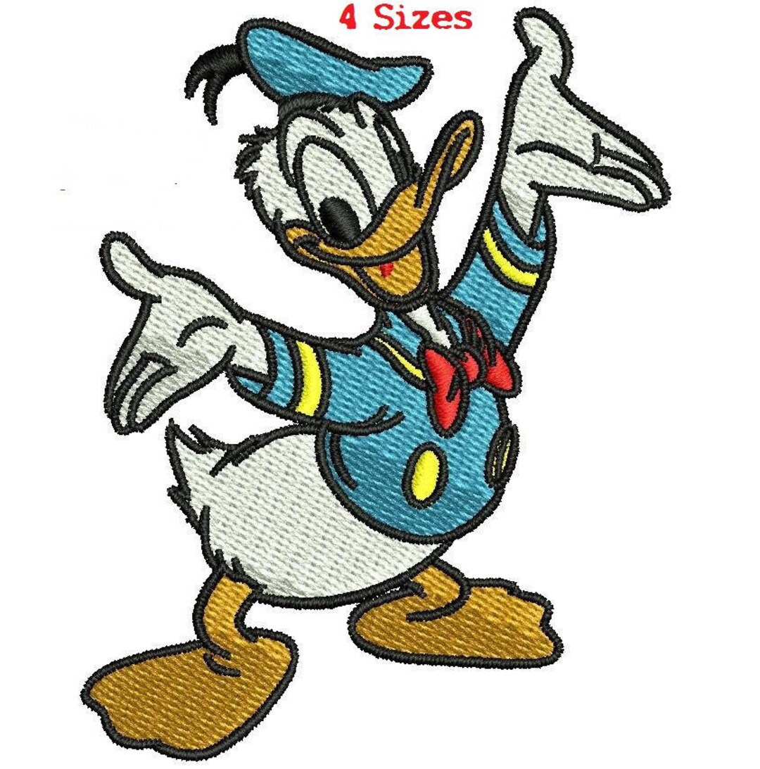 Donald Duck 4sizes Digitized Filled Machine Embroidery Design Digital ...