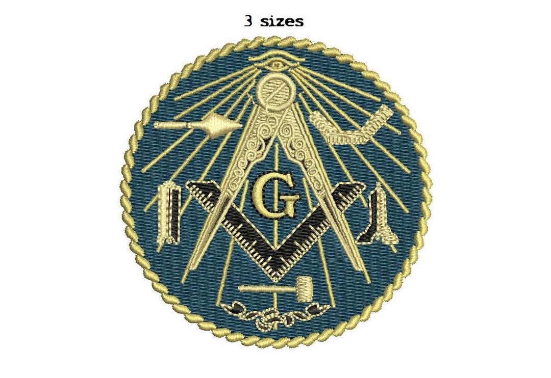 Masonic Compass 3sizes Digitized Filled Machine Embroidery Design ...