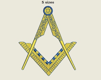 Masonic Compass 4sizes Digitized Filled Machine Embroidery - Etsy