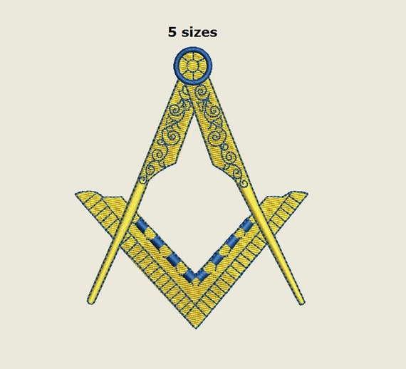 Masonic Compass Without G 5sizes Digitized Filled Machine | Etsy