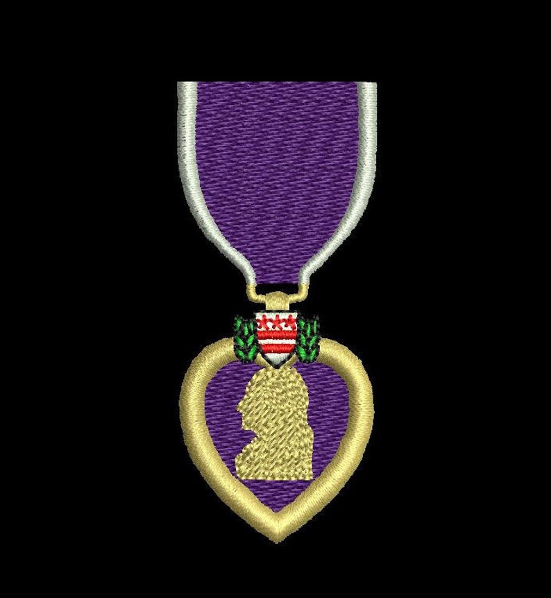 Purple Heart Medal Digitized Filled Machine Embroidery Design Digital ...