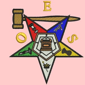 OES Past Matron Eastern Star 3sizes Digitized Filled Machine Embroidery ...