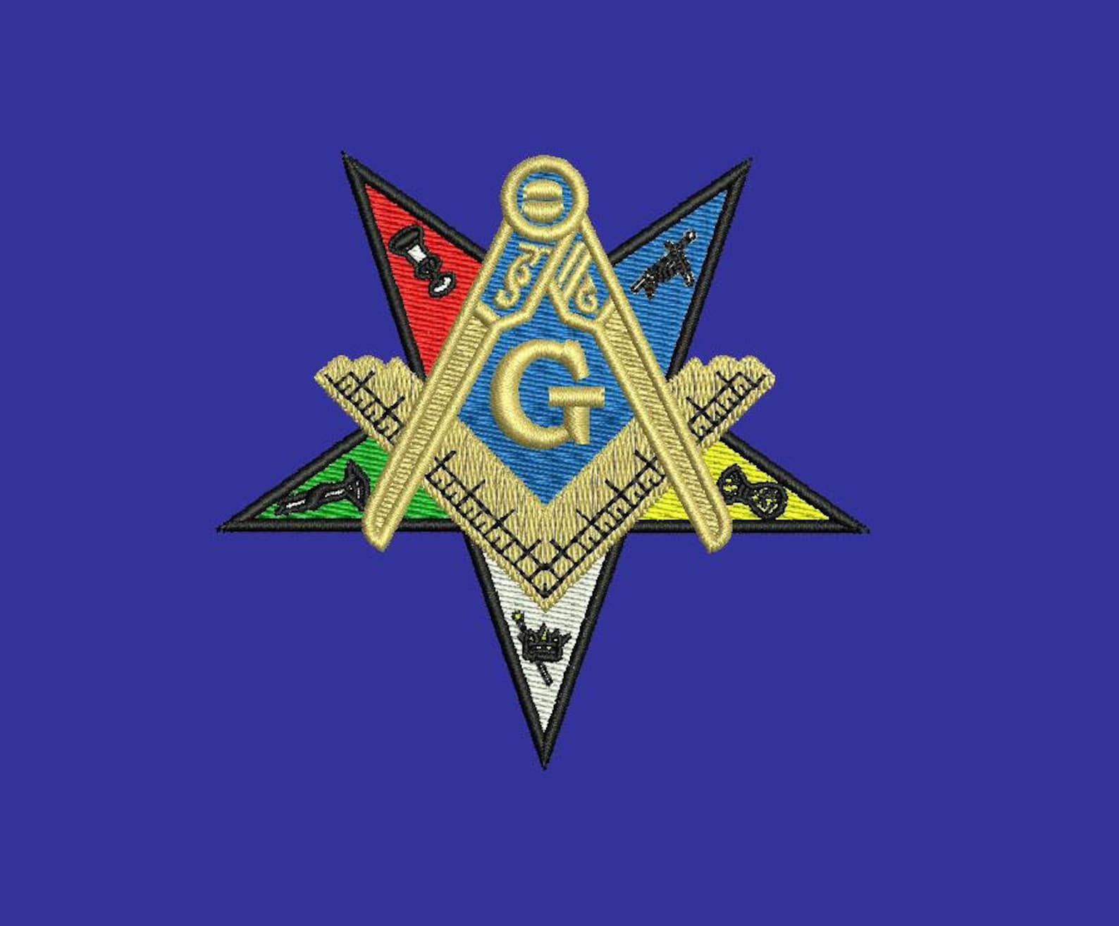 OES Past Patron Mason Eastern Star Digitized Filled Machine Embroidery ...