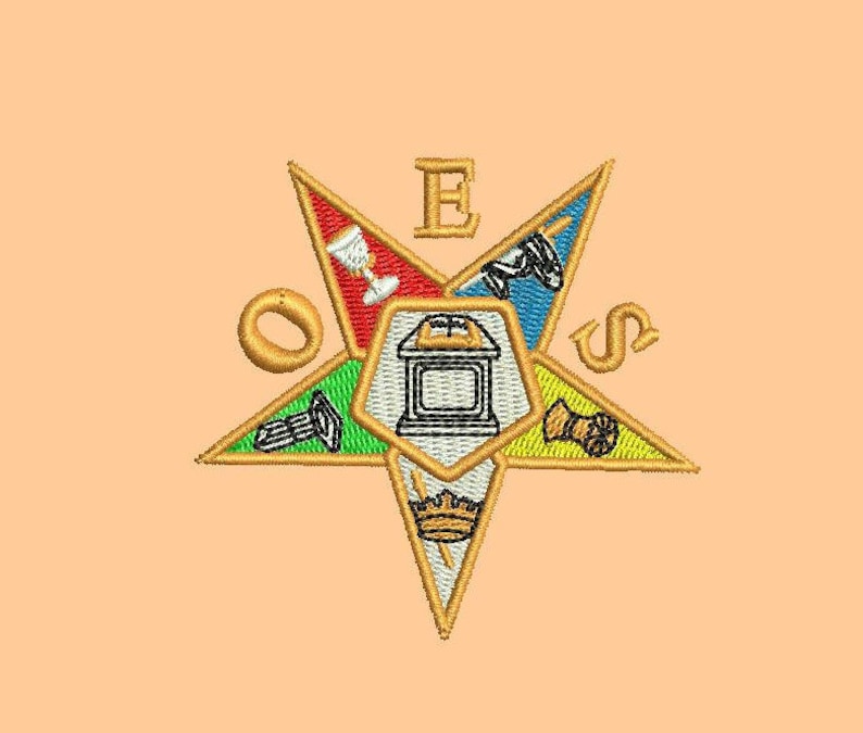OES Eastern Star 4sizes Digitized Filled Machine Embroidery Design ...