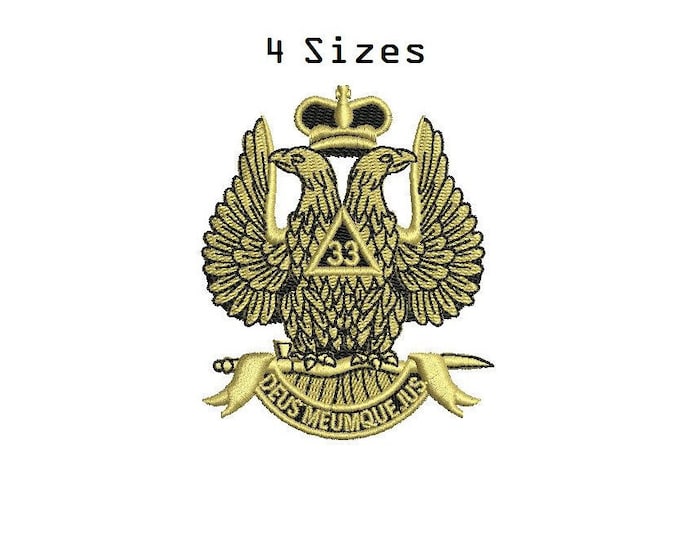 Scottish Rite 33 4sizes Digitized Filled Machine Embroidery - Etsy