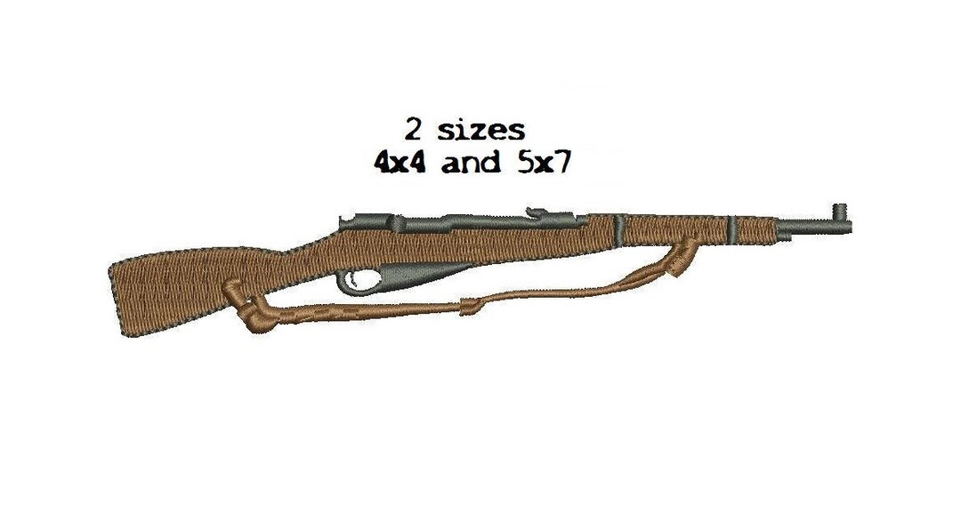 Rifle 2 Sizes Digitized Filled Machine Embroidery Design Digital ...