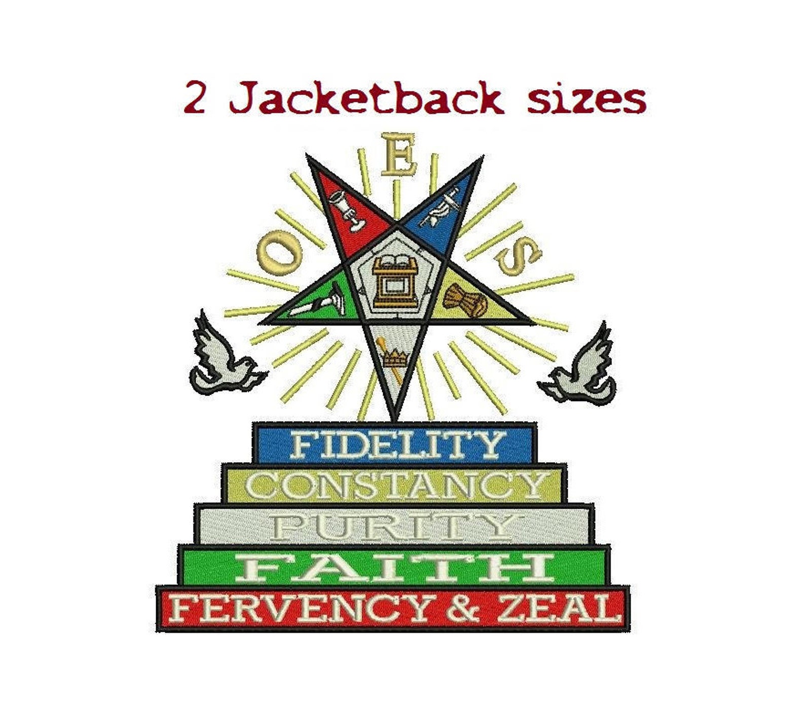 OES Eastern Star 2 Jacketback Sizes Digitized Filled Machine - Etsy
