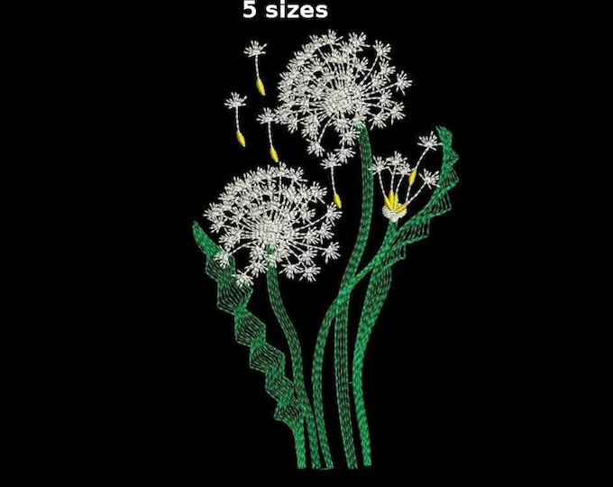 Dandelions 5sizes Digitized Machine Embroidery Design Digital | Etsy