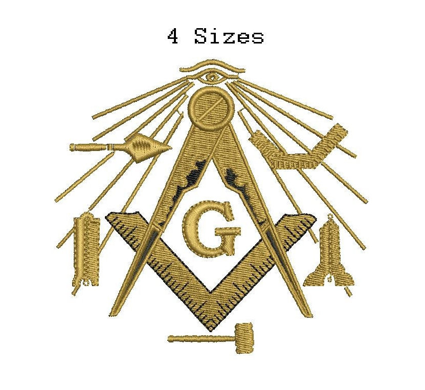 Masonic Compass and Symbols 4sizes Digitized Filled Machine - Etsy
