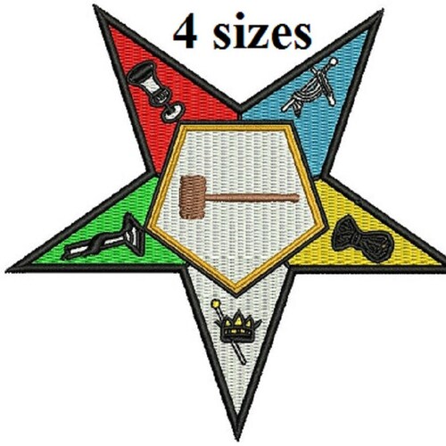 Eastern Star OES 4sizes Digitized Filled Machine Embroidery - Etsy