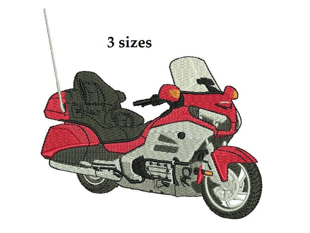 Honda Goldwing Motorcycle 3sizes Digitized Filled Machine Embroidery ...