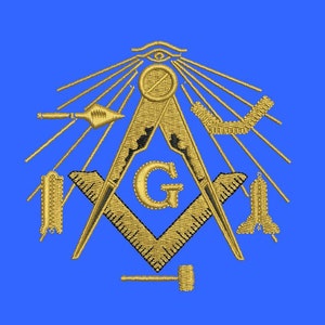 Masonic Compass and Symbols 4sizes Digitized Filled Machine Embroidery ...