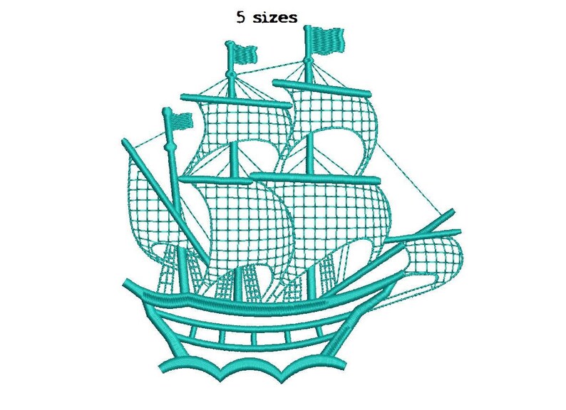 Ship 5sizes Digitized Machine Embroidery Design Digital Download - Etsy