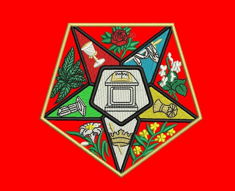 OES Eastern Star 5sizes Digitized Filled Machine Embroidery Design ...