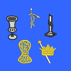 5 OES Symbols Sheaf Sword With Veil Crown & Scepter Chalice Cup Broken ...