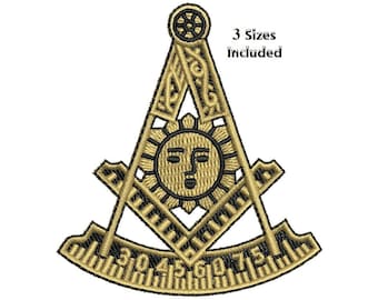 Masonic Compass 5sizes Digitized Filled Machine Embroidery Design ...