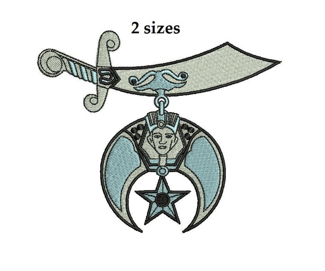 Shriner Emblem 2sizes Digitized Filled Machine Embroidery Design ...