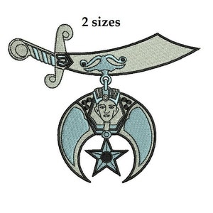 Shriner Emblem 2sizes Digitized Filled Machine Embroidery Design ...