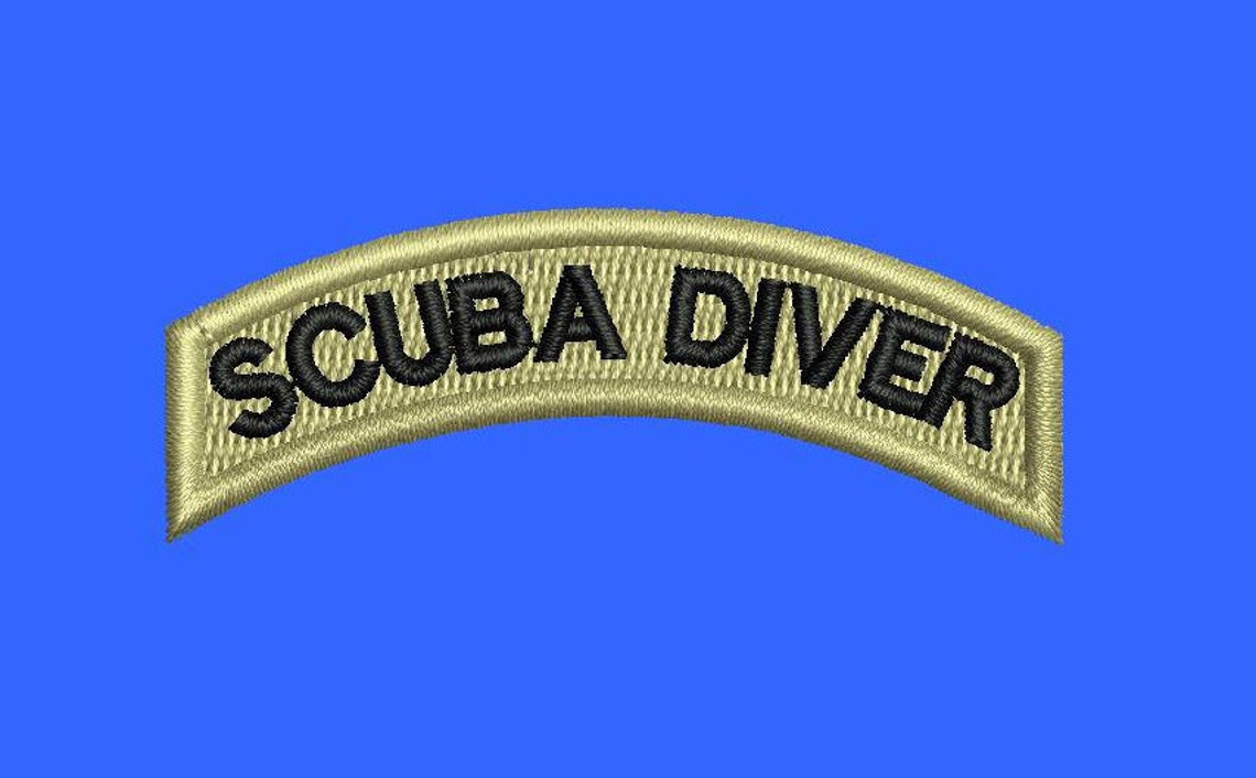 Scuba Diver Tab 3sizes Digitized Filled Machine Embroidery - Etsy