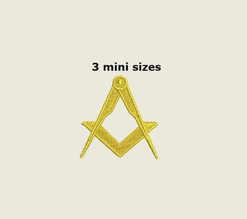 Masonic Compass and Square (without G) 3 Mini Sizes Digitized Filled ...