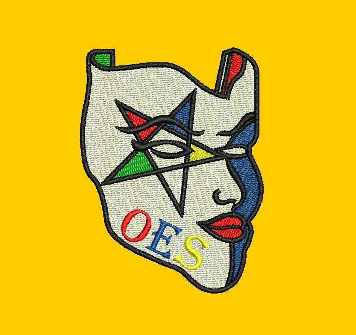 Eastern Star OES Mask 5sizes Digitized Filled Machine Embroidery Design ...