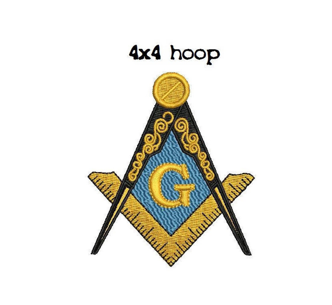 Masonic Compass and Square 4x4 Hoop Digitized Filled Machine Embroidery ...