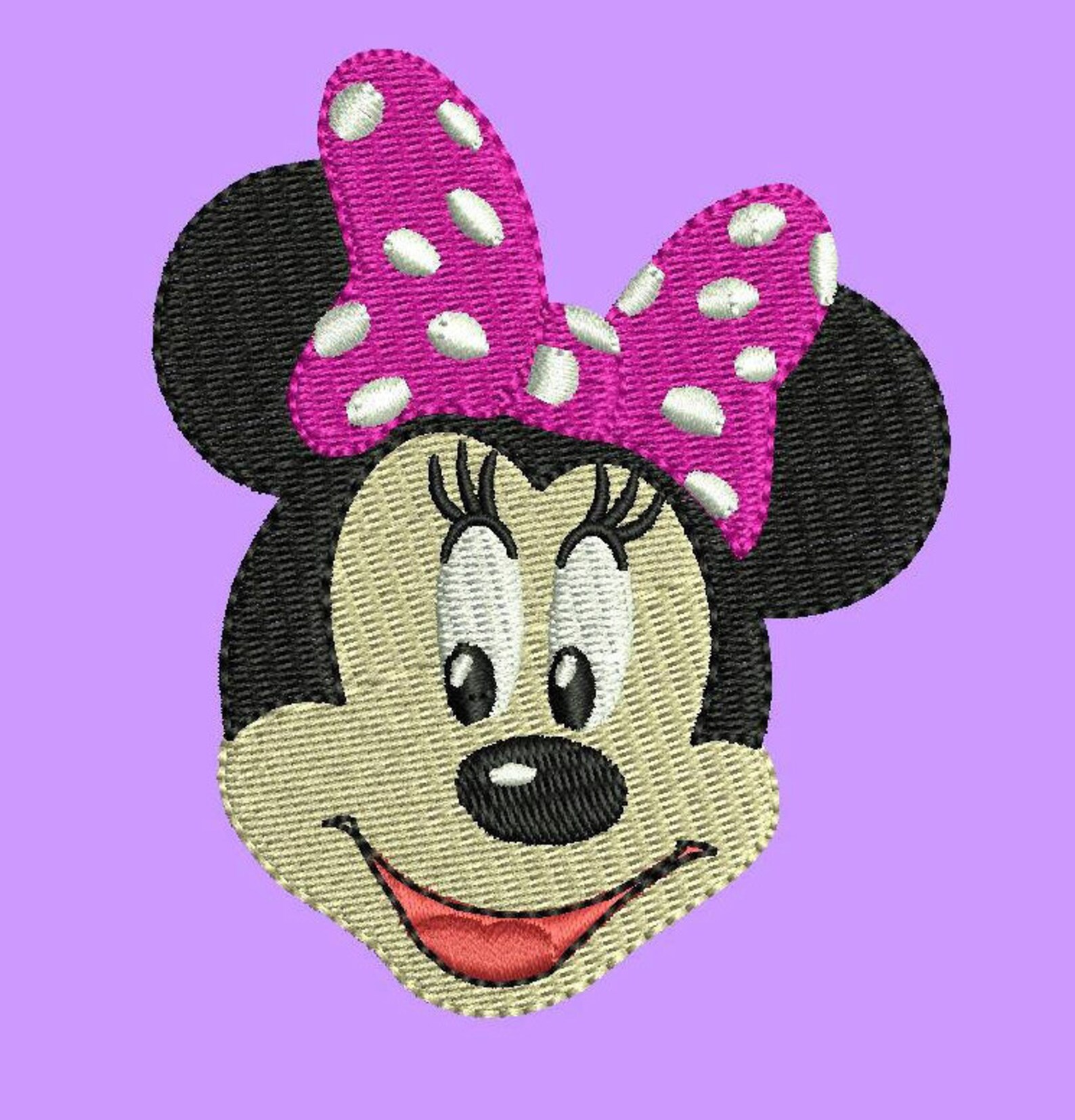 Minnie Face 5sizes Digitized Filled Machine Embroidery Design | Etsy