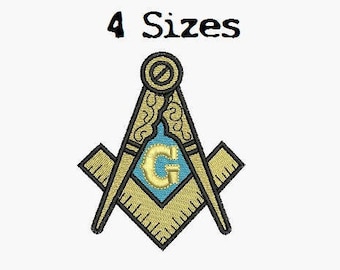 Masonic Compass 5sizes Digitized Filled Machine Embroidery Design ...