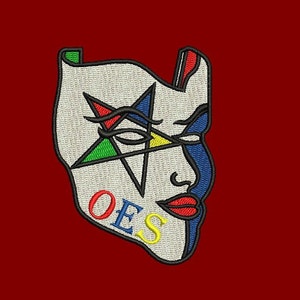 Eastern Star OES Mask 5sizes Digitized Filled Machine Embroidery Design ...