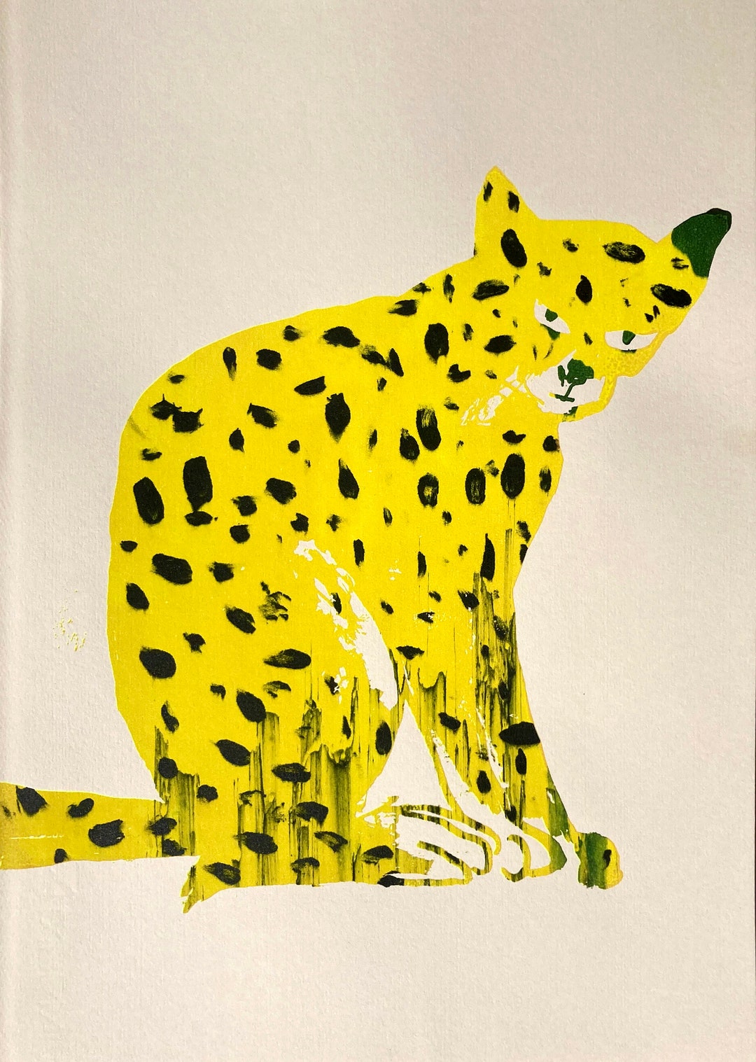 Cat, Original Screen-print, Mono Print, Signed, on 280gsm Fabriano ...