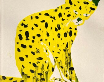 Cat, Original Screen-print, Mono Print, Signed, on 280gsm Fabriano ...