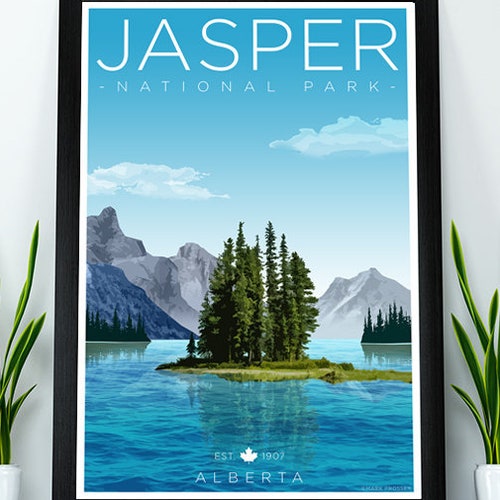 Jasper National Park Travel Poster - Etsy
